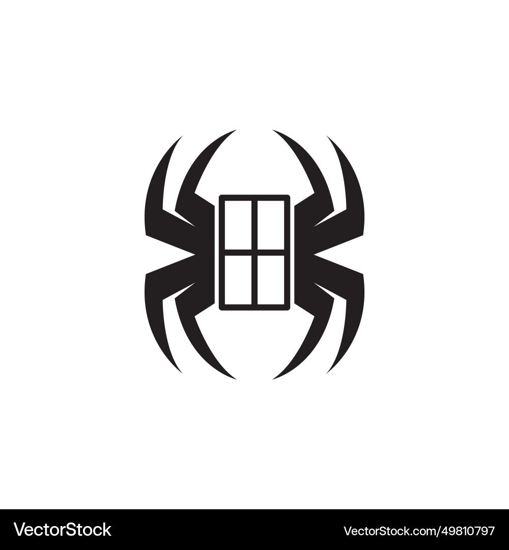 Spider window icon logo design Royalty Free Vector Image