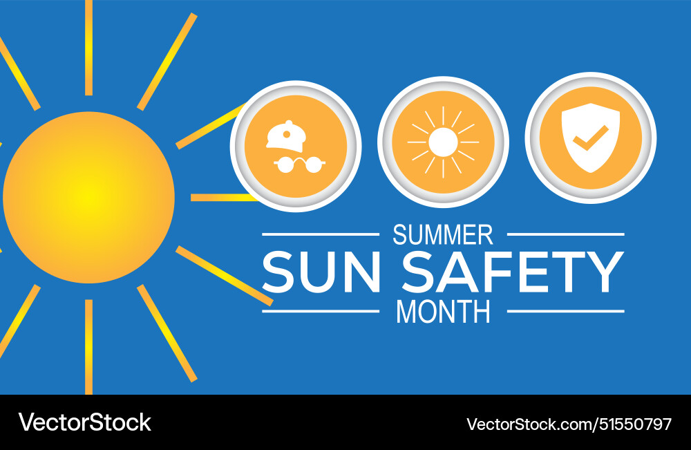 Summer sun safety month Royalty Free Vector Image