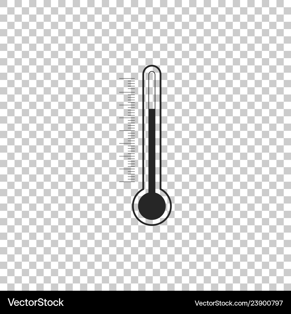 Thermometer-Ikone auf transparentem Hintergrund Vektorbild