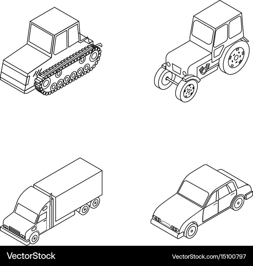 Tractor caterpillar truck car Royalty Free Vector Image