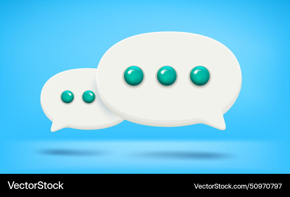 Two speech clouds 3d Royalty Free Vector Image