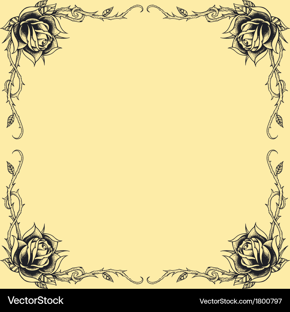 Vintage Roses Frame Royalty Free Vector Image - VectorStock