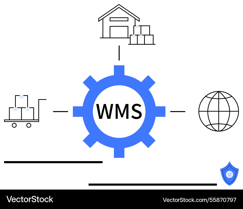 Warehouse management system integration Royalty Free Vector Warehouse management system integration Royalty Free Vector