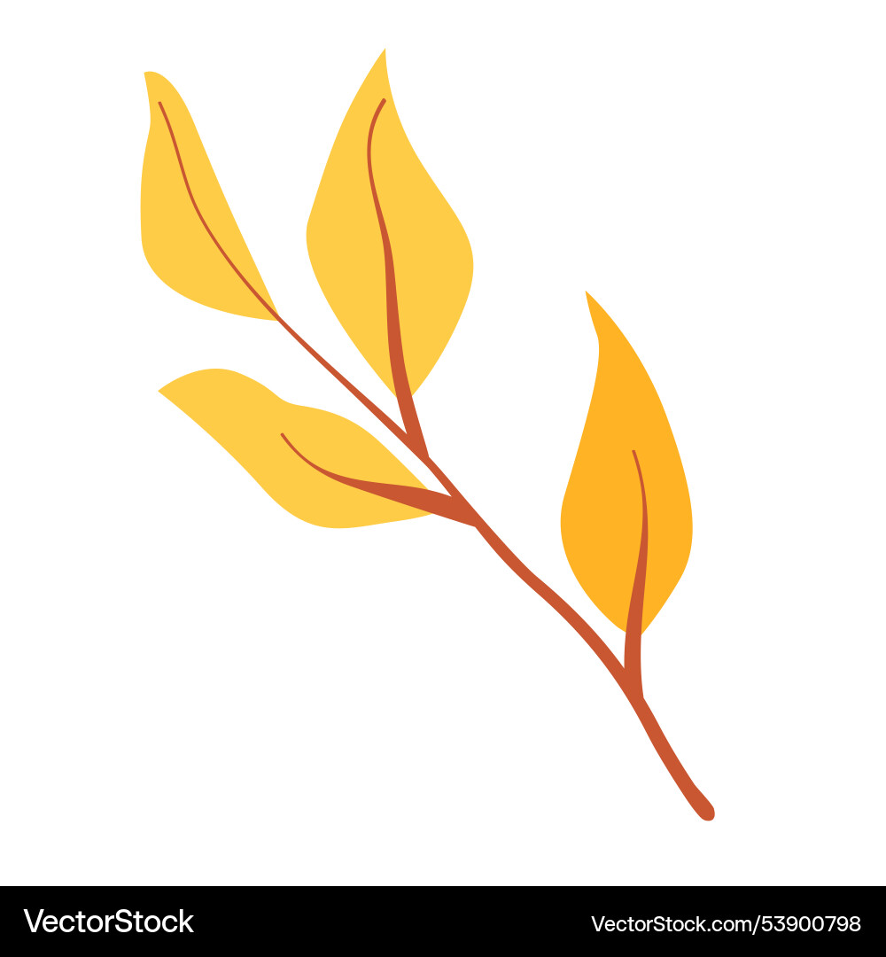 Autumn yellow dry ash leaves flat Royalty Free Vector Image