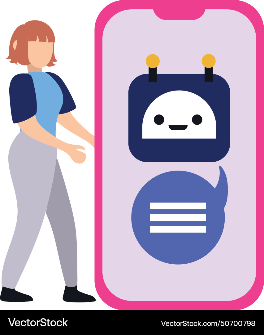 Chatbot information service Royalty Free Vector Image