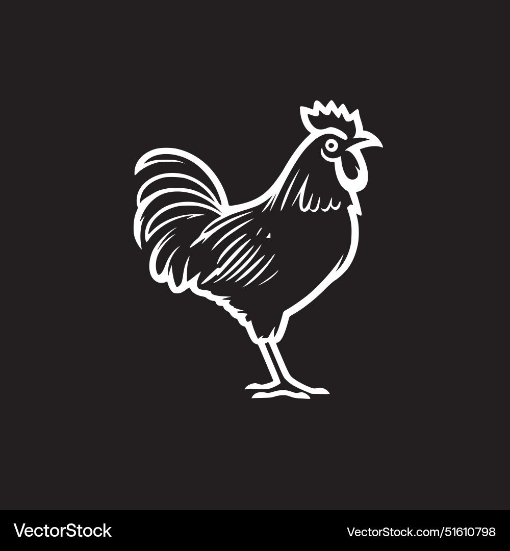 Chicken - minimalist and flat logo Royalty Free Vector Image