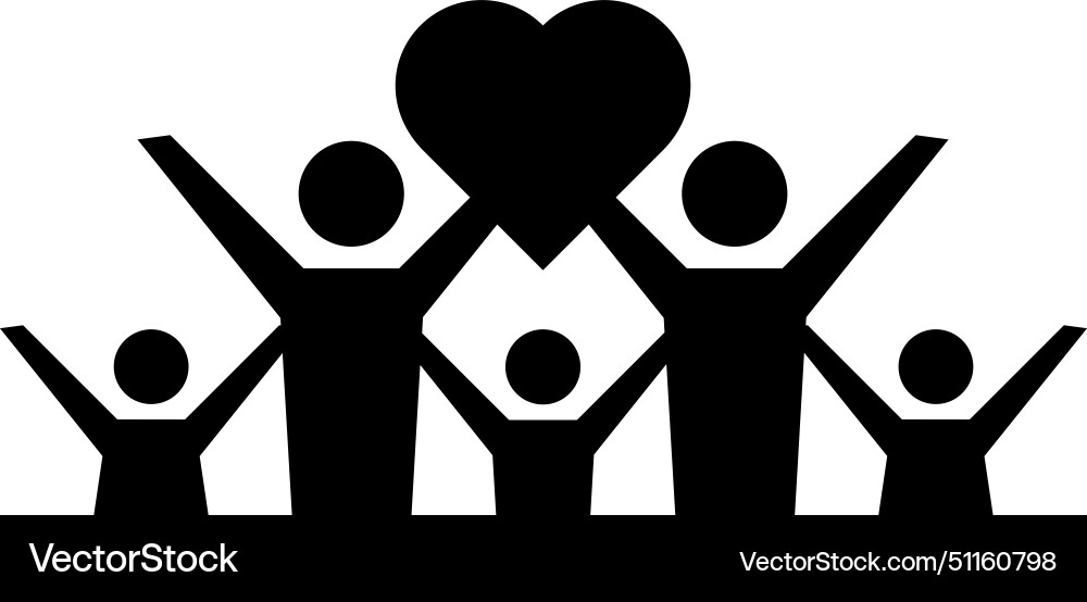 Community icon people with heart symbol Royalty Free Vector
