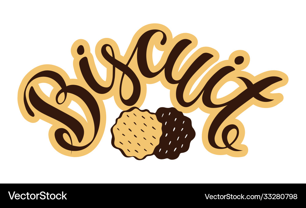 Designer color lettering biscuit isolated object Vector Image