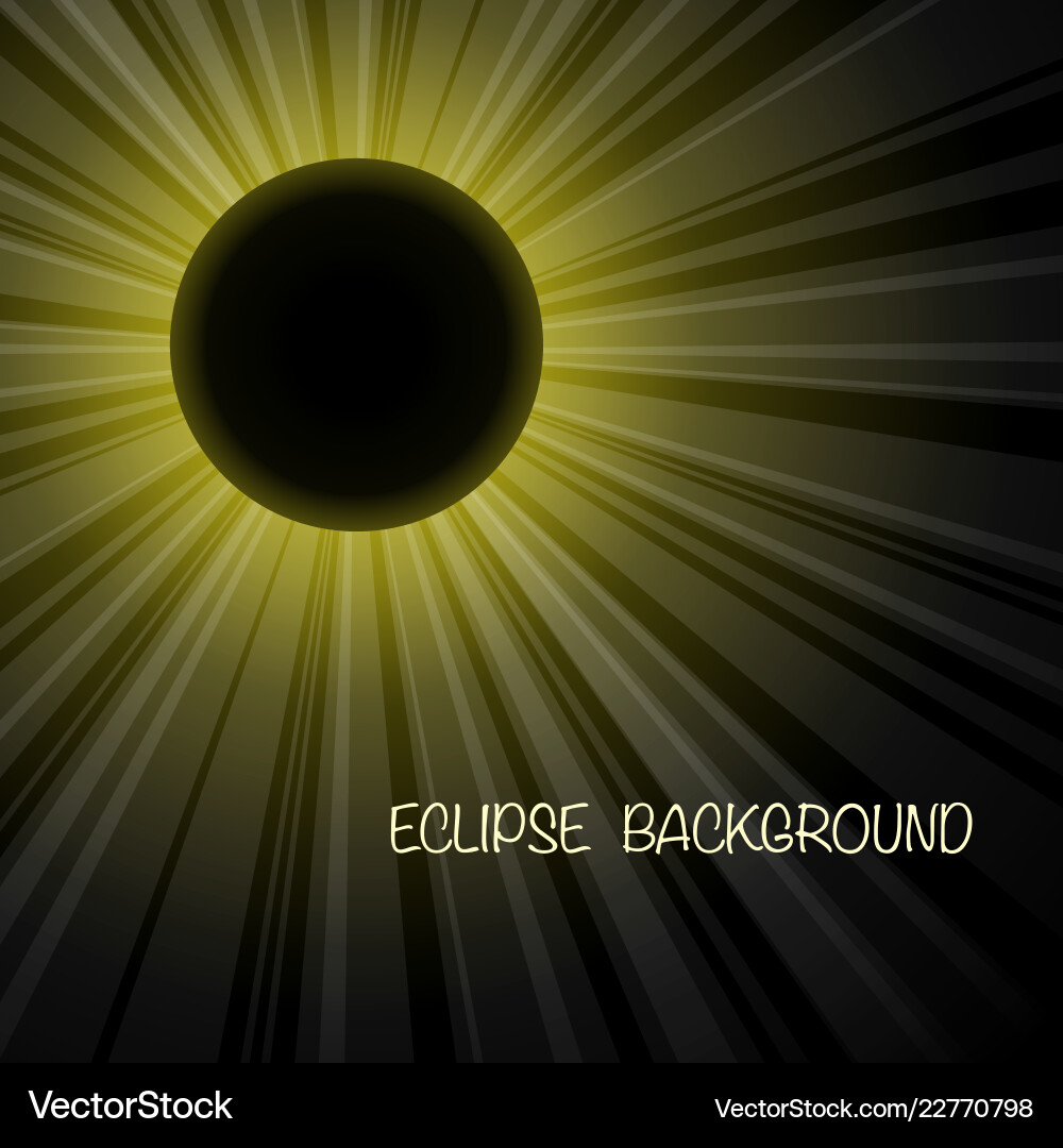 Eclipse yellow background Royalty Free Vector Image