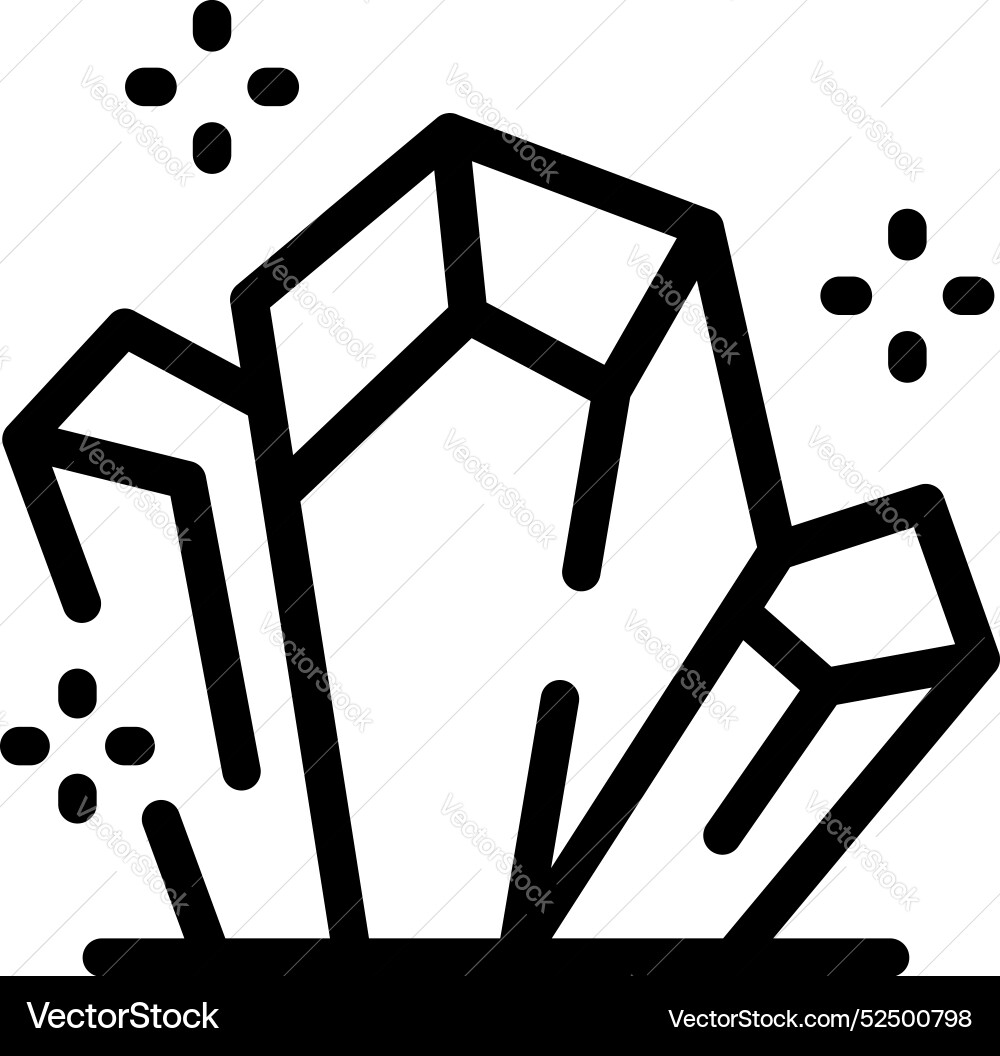 Group of sparkling crystals growing on surface Vector Image