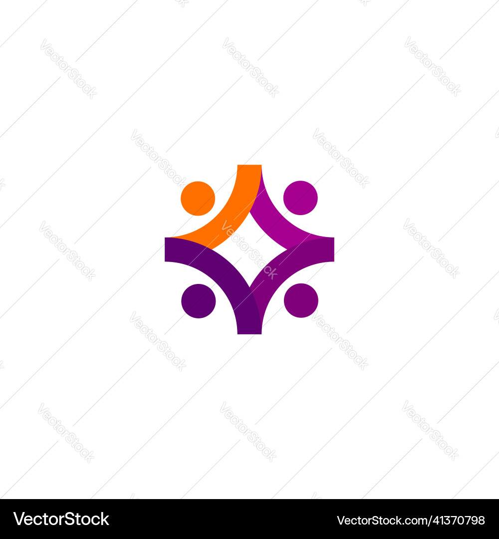 Group unity connect logo Royalty Free Vector Image