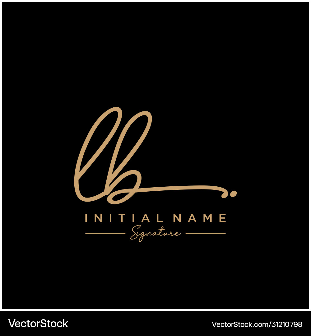 Letter lb signature logo template Royalty Free Vector Image