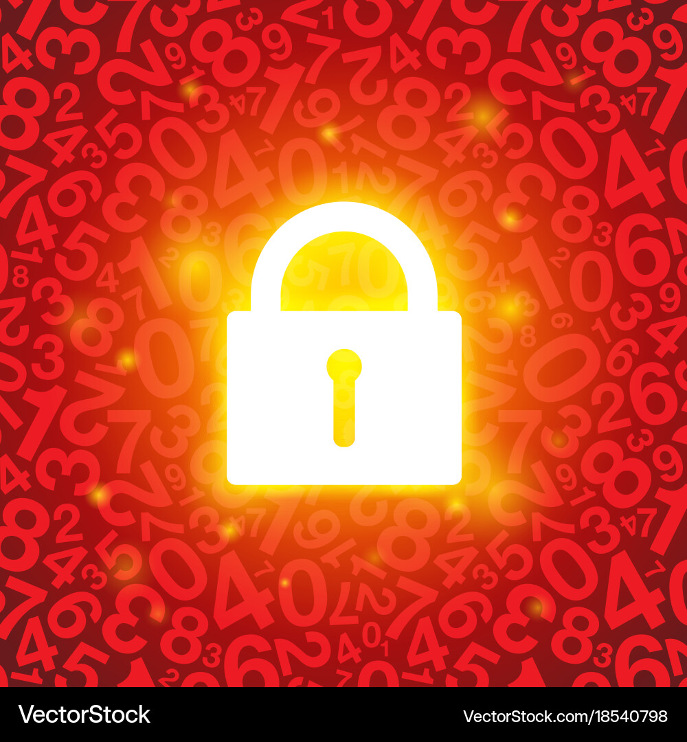 Red glowing lock Royalty Free Vector Image - VectorStock