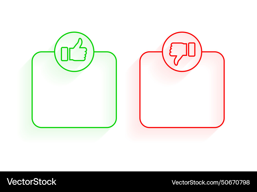 Right and wrong checkmark box with empty space Vector Image