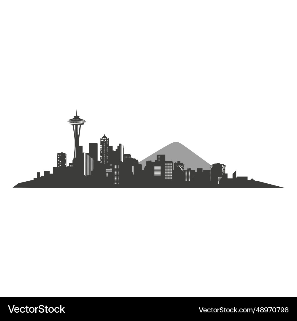 Seattle skyline silhouette Royalty Free Vector Image