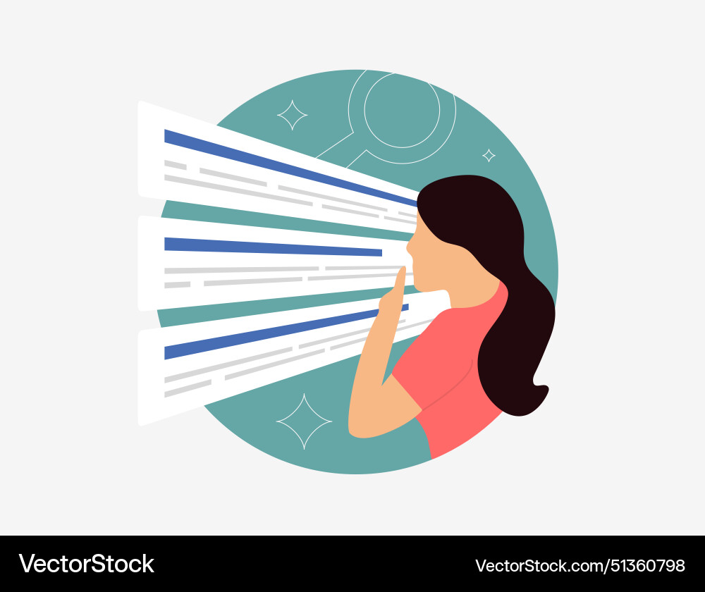 Seo results page - search engine ranking a young Vector Image