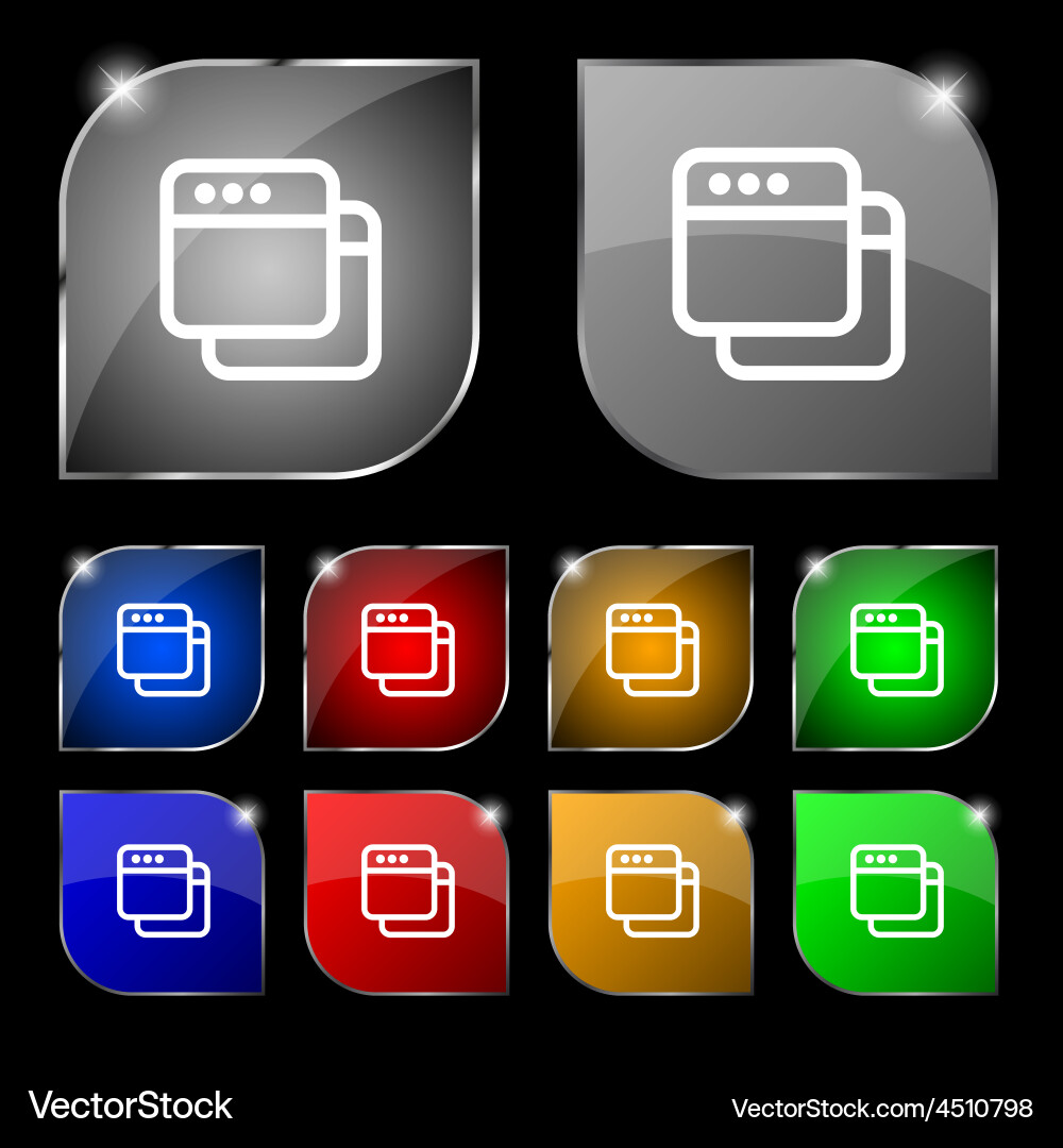 Simple browser window icon sign set of ten Vector Image