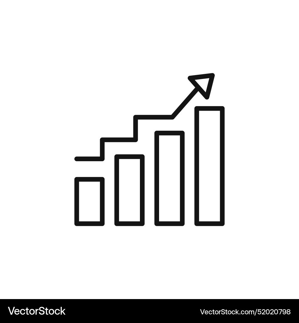 Statistic up icon outline collection in black Vector Image