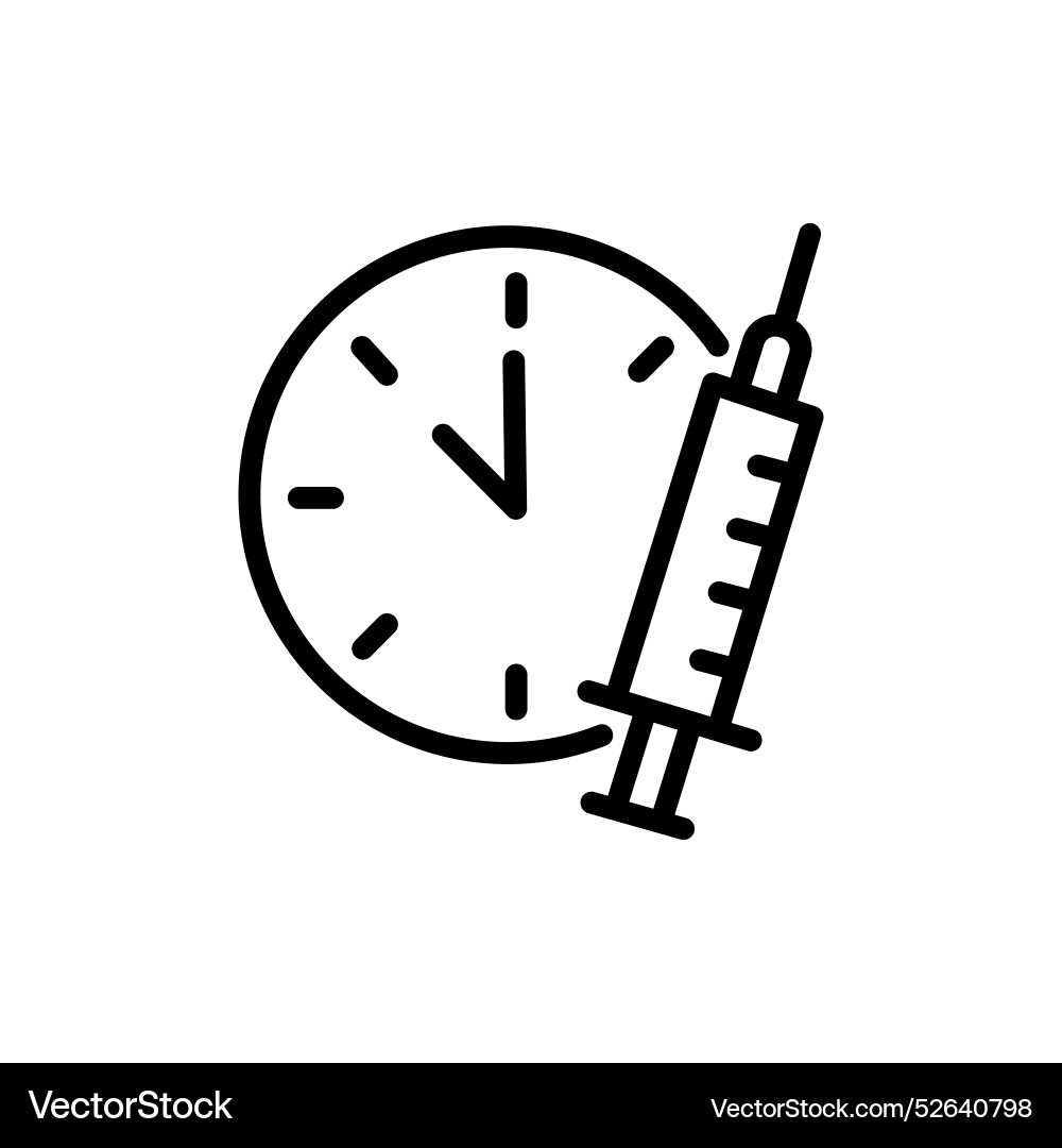 Vaccination schedule line icon vaccine syringe Vector Image