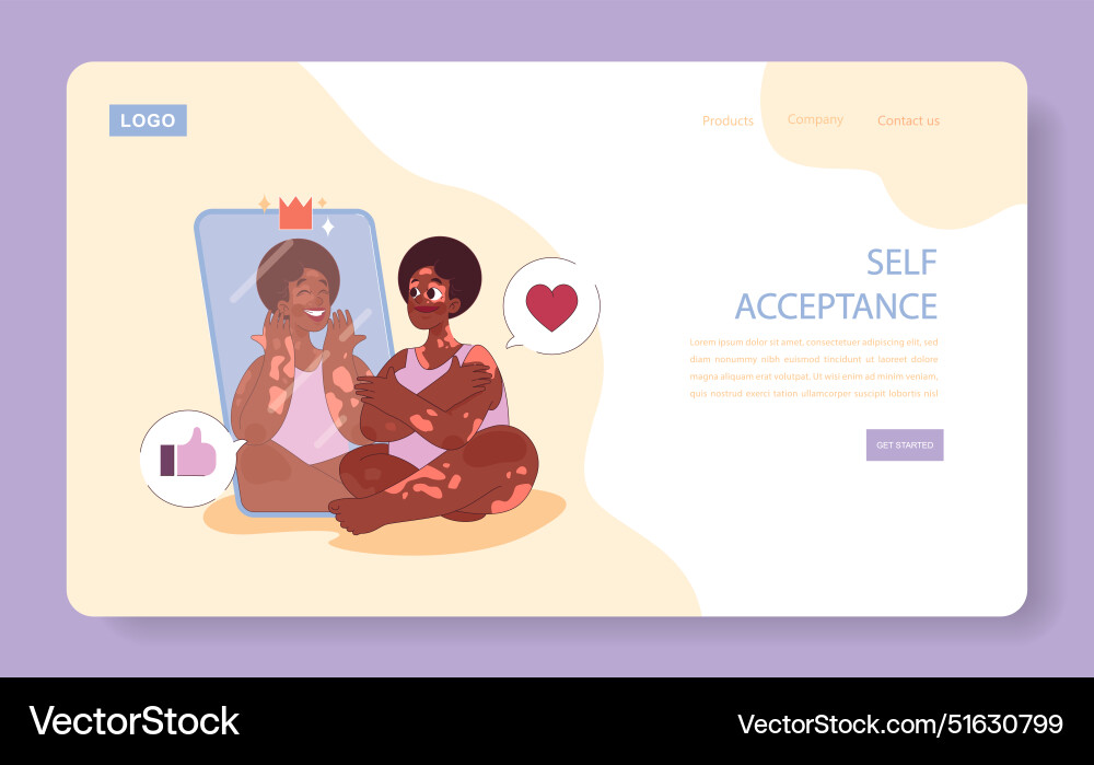 Authenticity and self-acceptance web banner Vector Image
