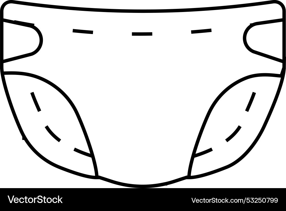 Baby diaper line icon black Royalty Free Vector Image