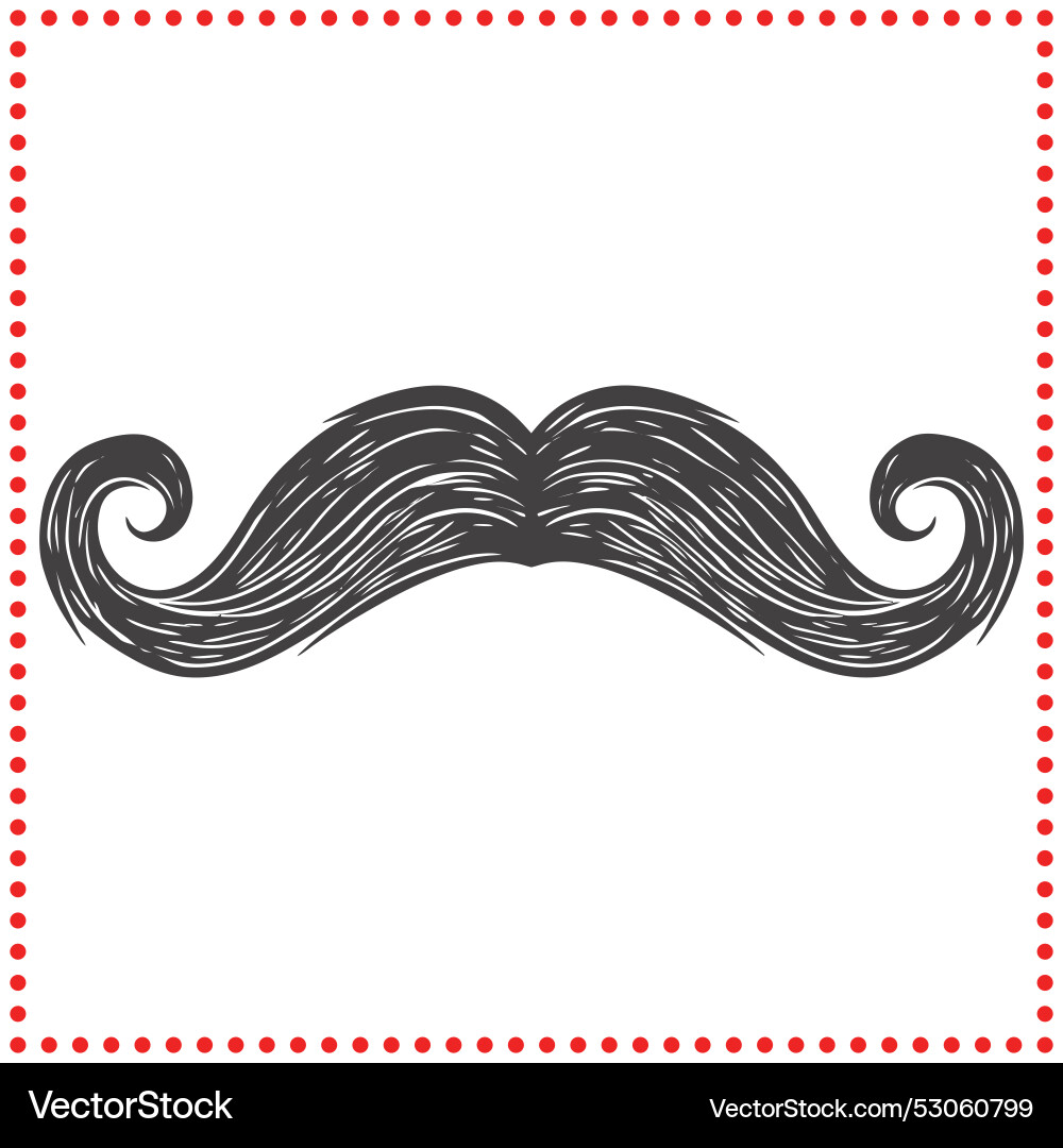 Bold mustache silhouette perfect for grooming Vector Image