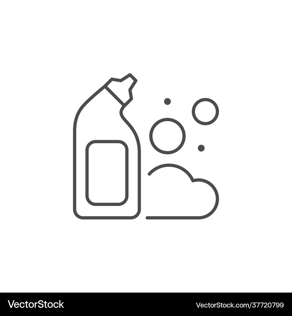 Cleaning agent line outline icon Royalty Free Vector Image