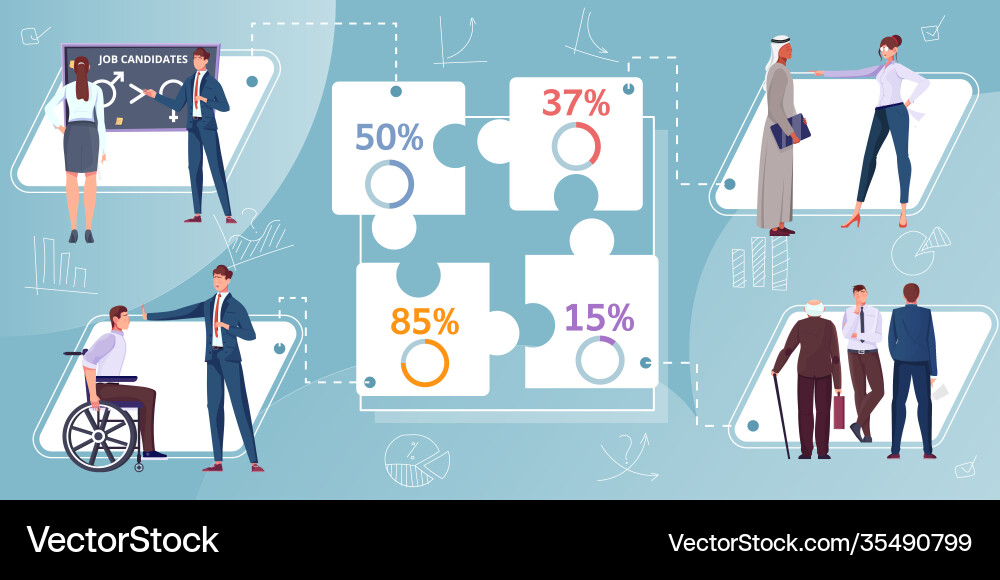Flat discrimination infographics Royalty Free Vector Image