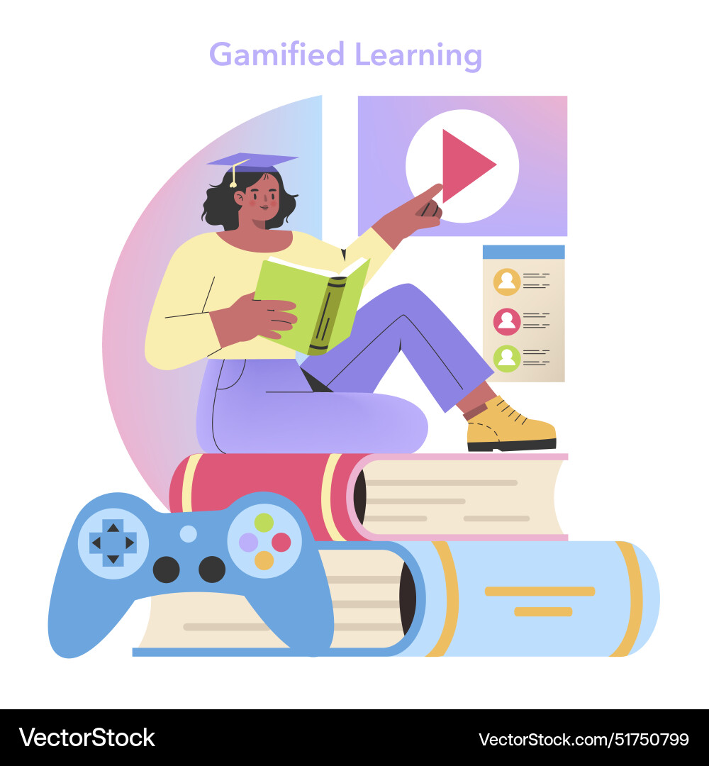 Gamified learning concept Royalty Free Vector Image Gamified learning concept Royalty Free Vector Image