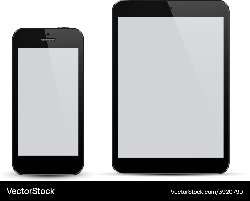 Realistic black gadjets Royalty Free Vector Image