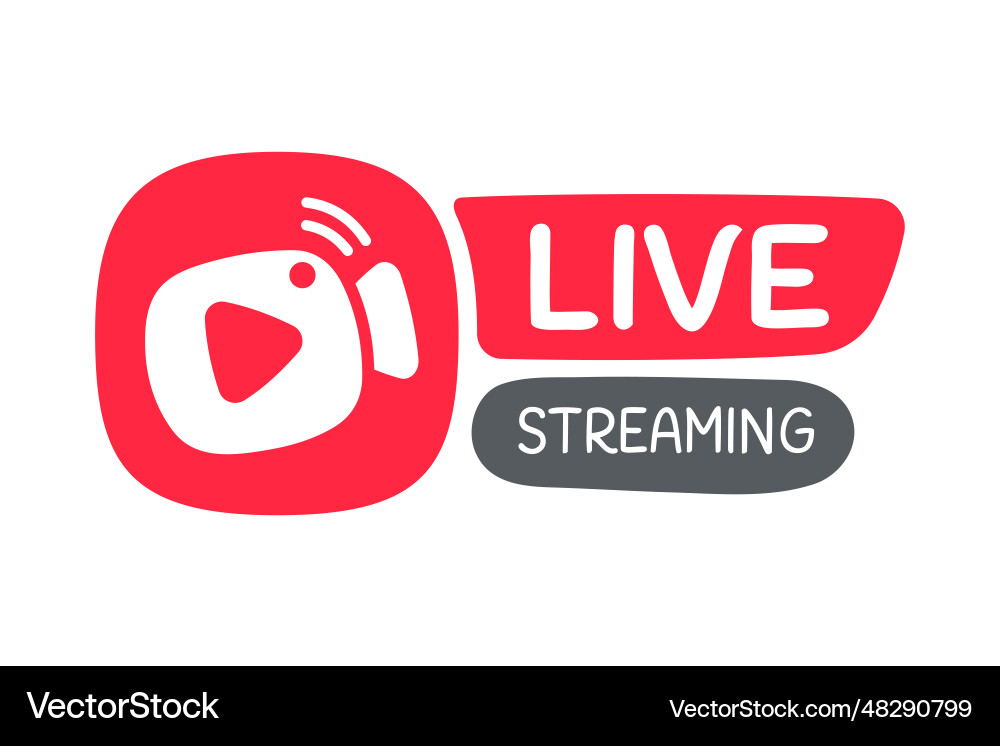 Social media live broadcast icon streaming video Vector Image