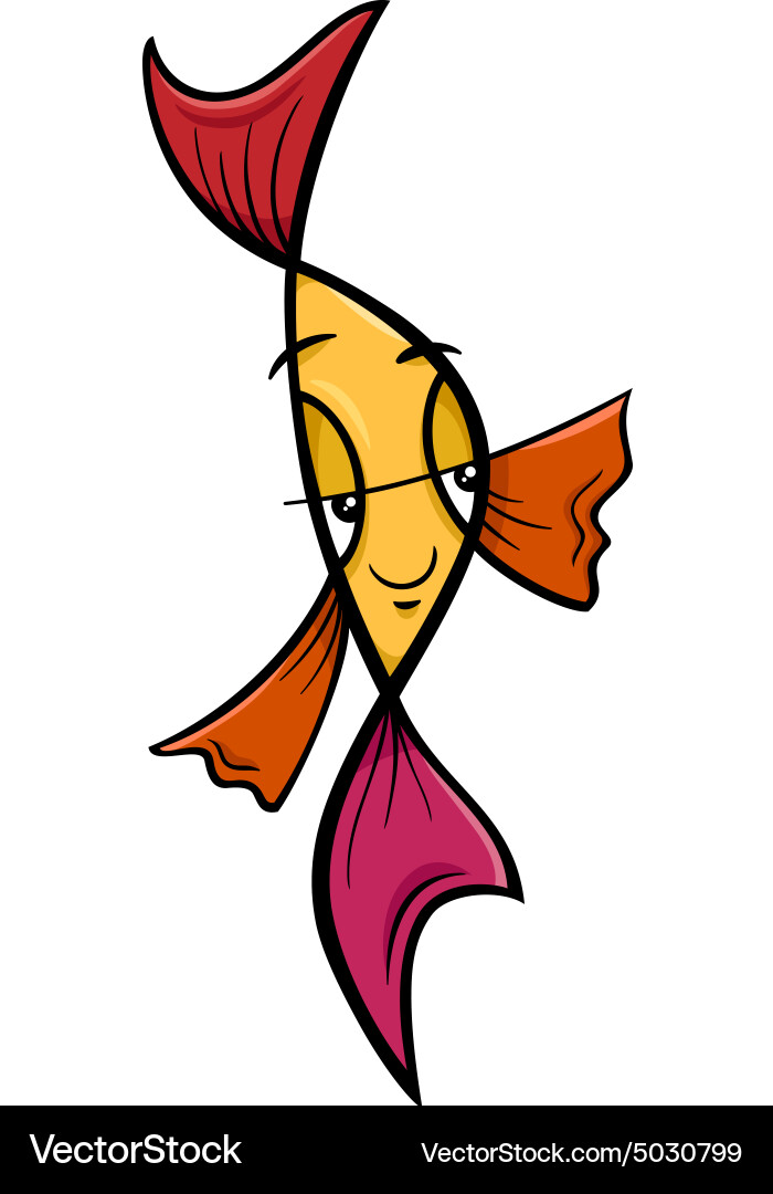Veiltail fish cartoon Royalty Free Vector Image