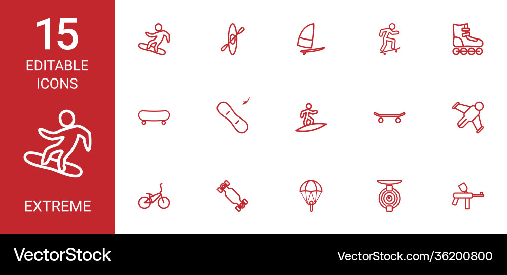 15 extreme icons Royalty Free Vector Image - VectorStock