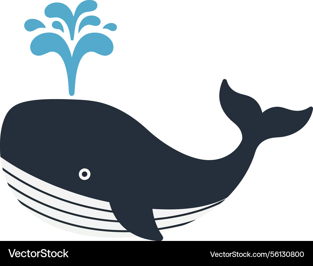A playful whale breaching the surface with water Vector Image