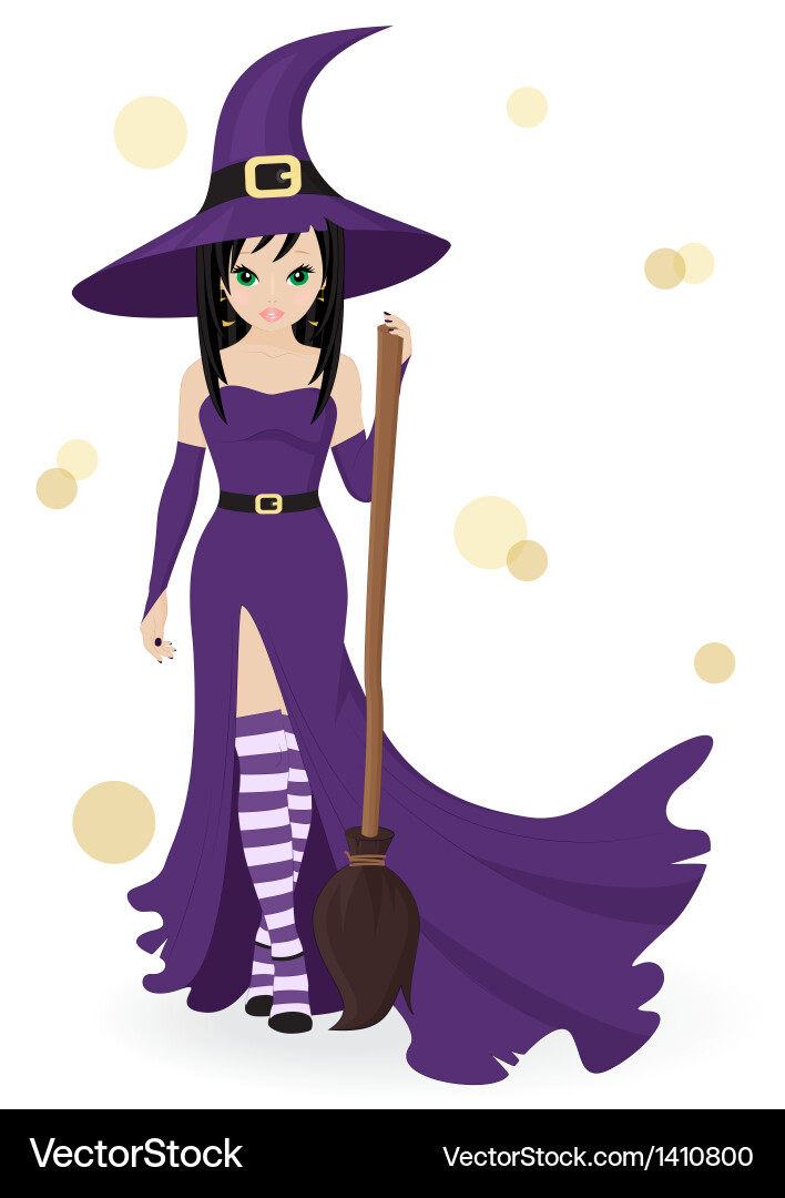 Beautiful witch Royalty Free Vector Image - VectorStock