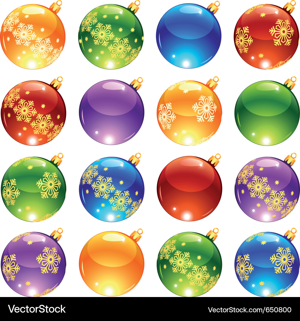 Bright christmas decorations Royalty Free Vector Image