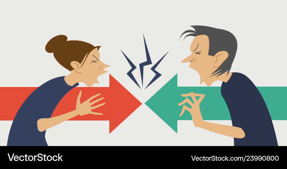 Conflict cartoon Royalty Free Vector Image - VectorStock
