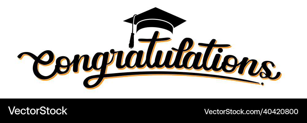 Congratulation graduate calligraphy Royalty Free Vector