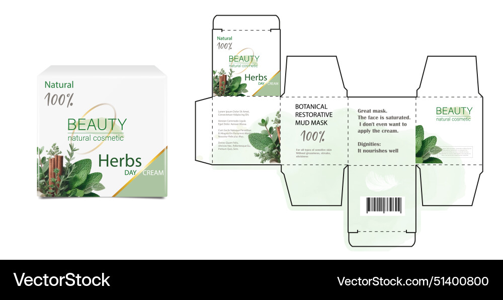 Design of the cosmetic packaging template cut Vector Image