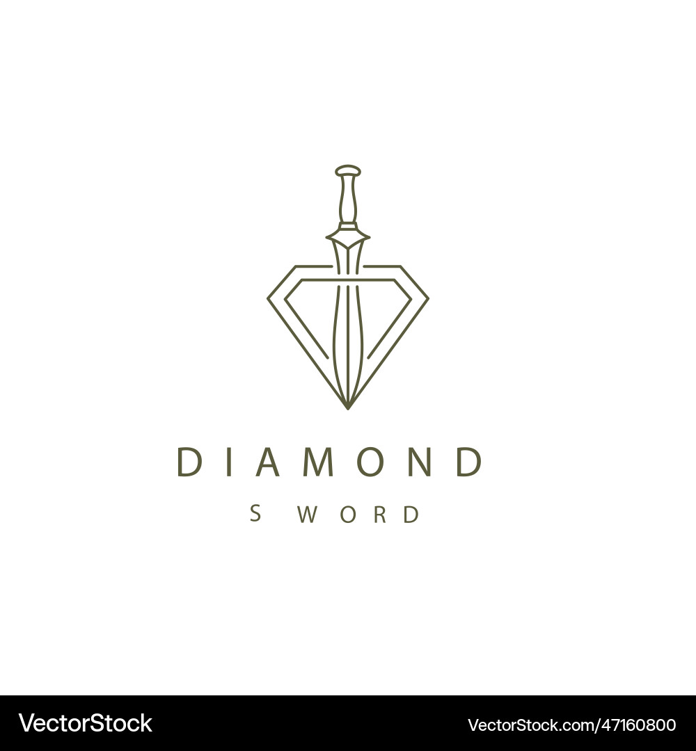 Diamond Sword Emblem Royalty Free Vector Image
