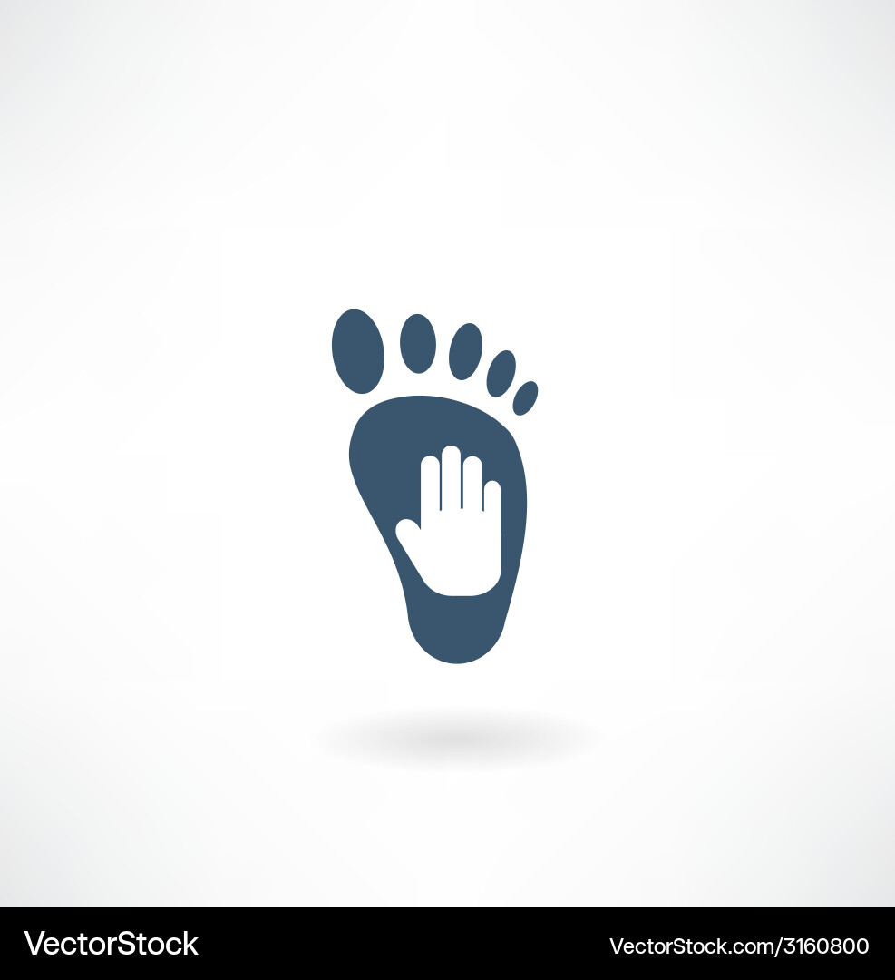 Footprint Icon - Minimalist Royalty Free Vector Image