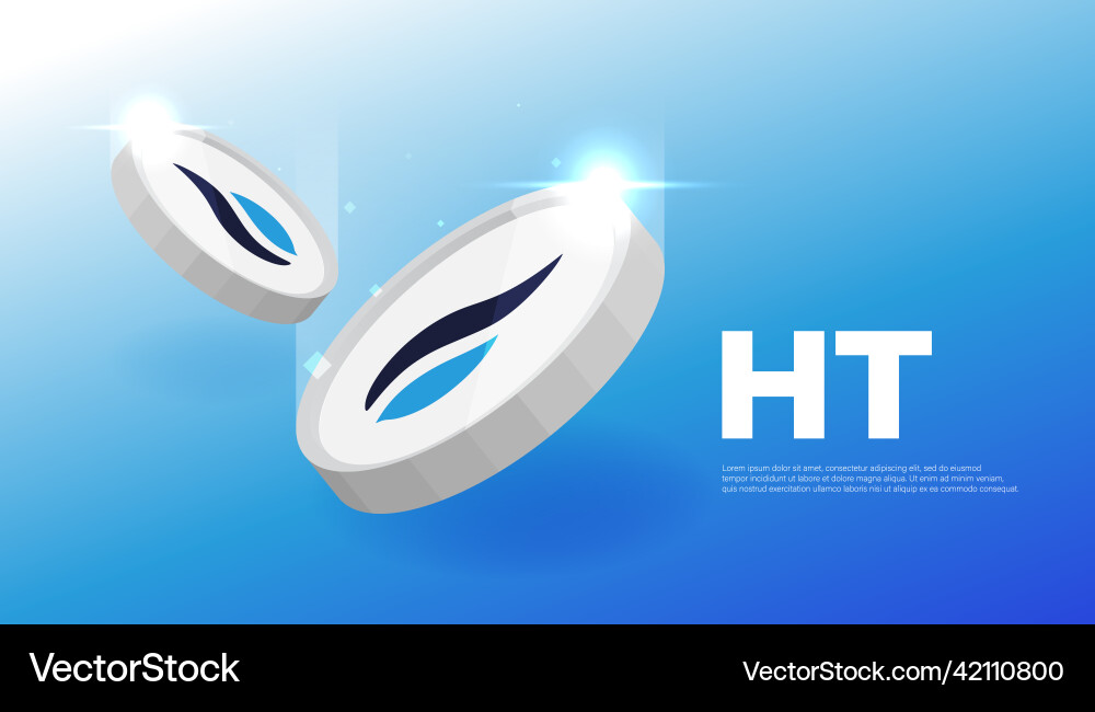 Ht coin cryptocurrency concept banner Royalty Free Vector