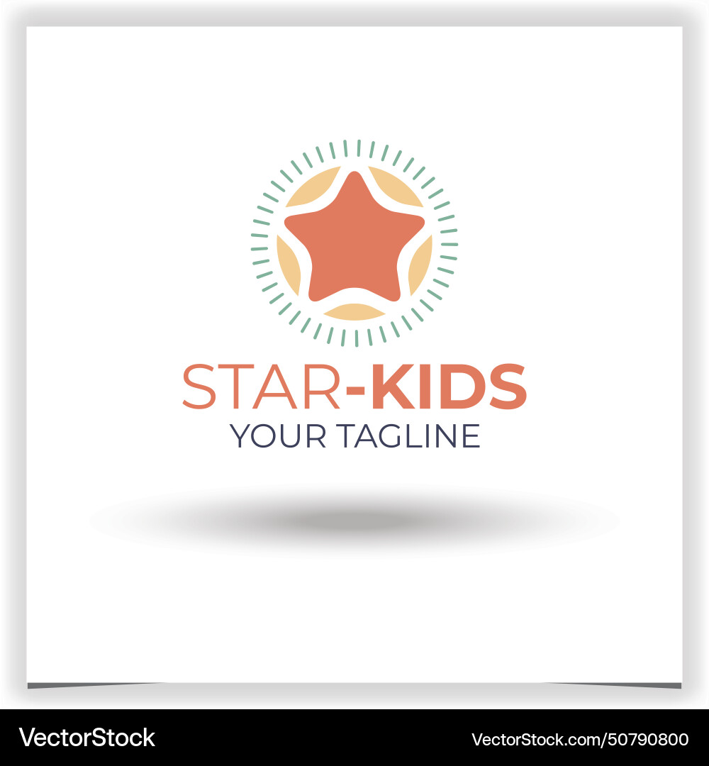 Kids star logo design template Royalty Free Vector Image