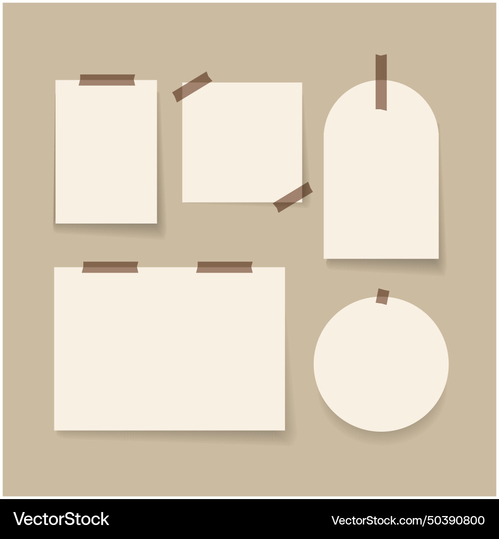 Mood board paper sticker set Royalty Free Vector Image