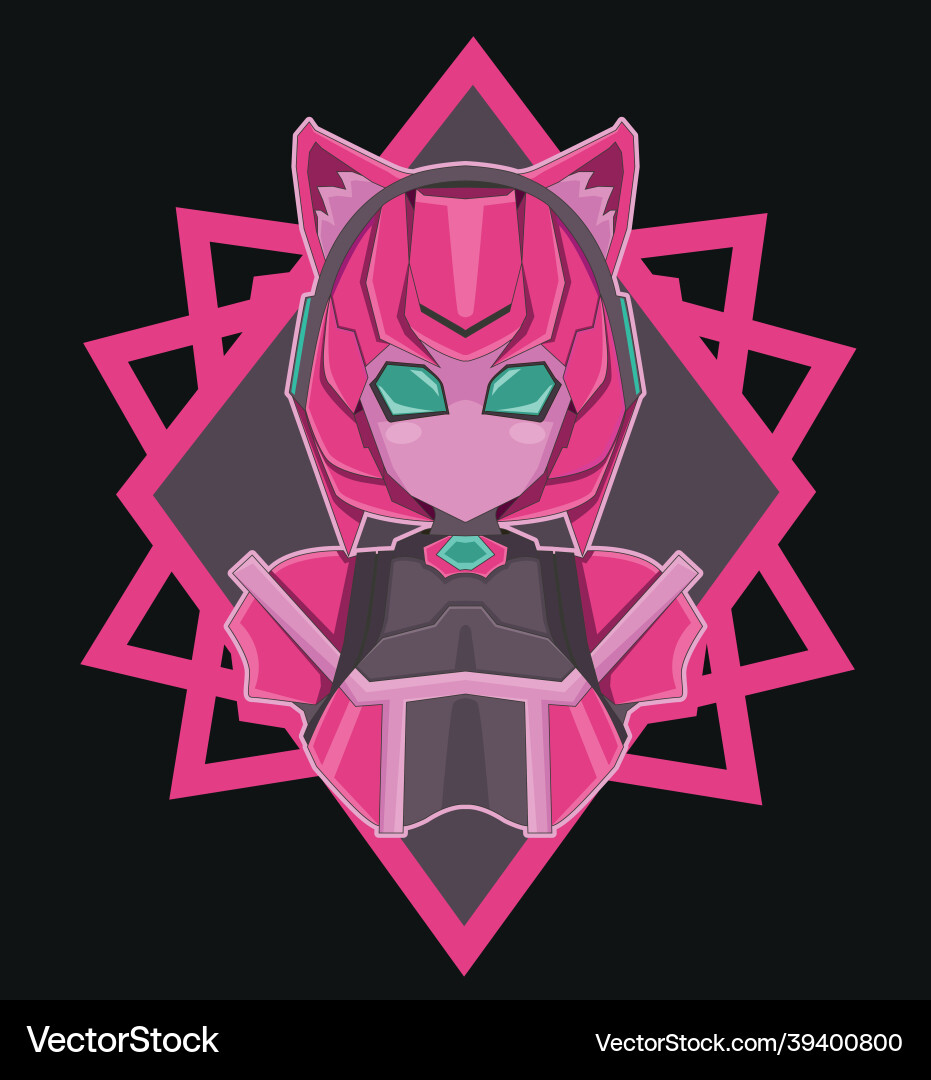 Neko bots Royalty Free Vector Image - VectorStock