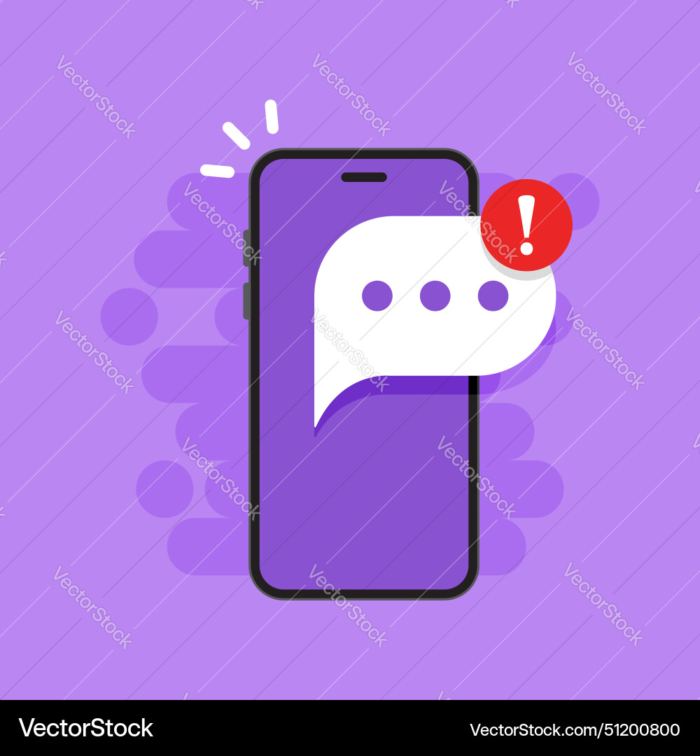 Phone notifications icon in flat style smartphone Vector Image