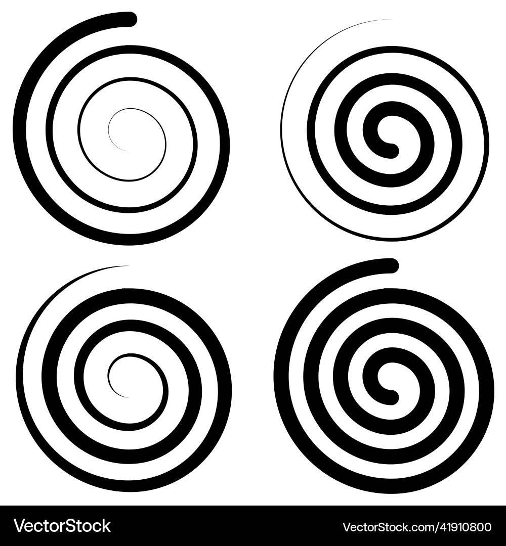 Spiral swirl round swirling line Royalty Free Vector Image