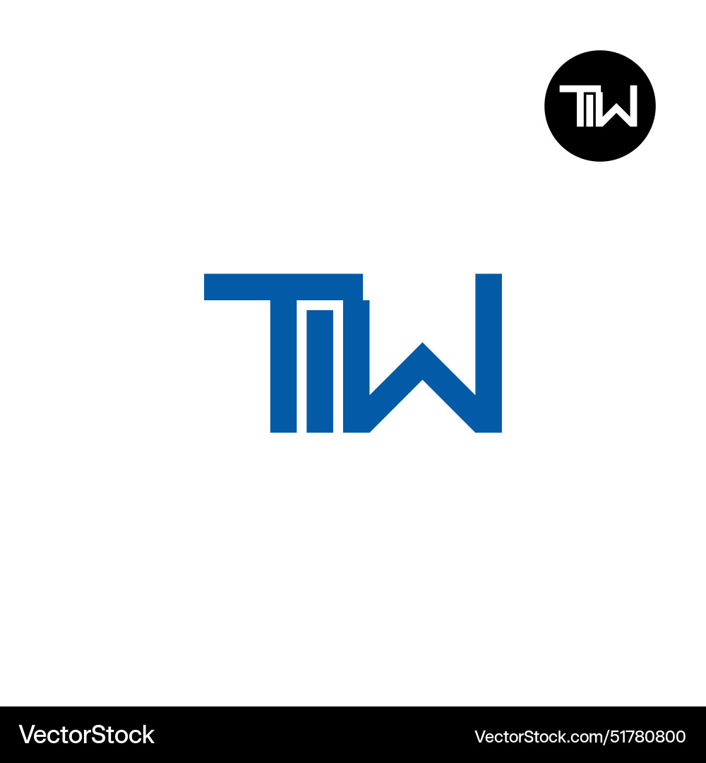 Tiw logo letter monogram design Royalty Free Vector Image