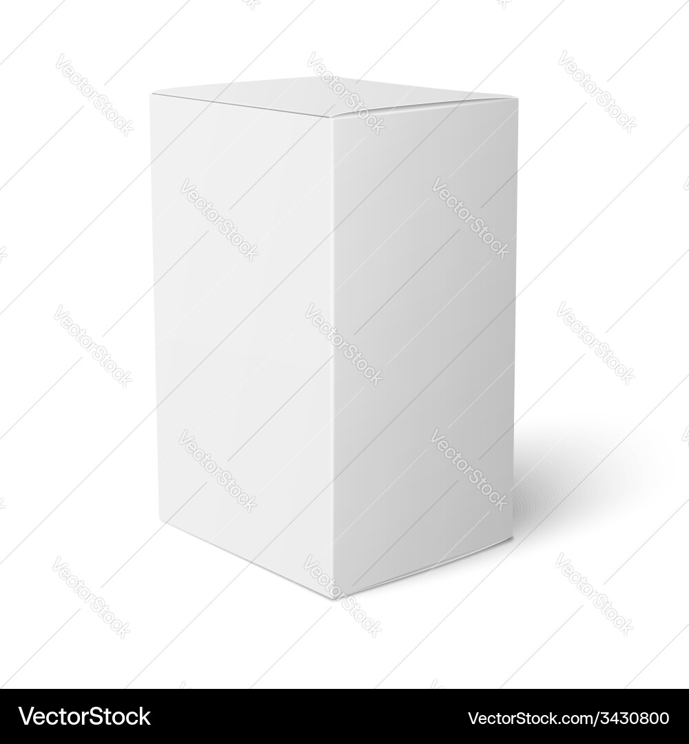 White paper box template Royalty Free Vector Image
