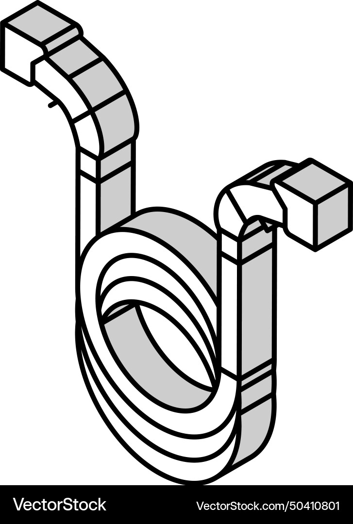 Charging cable electric isometric icon Royalty Free Vector